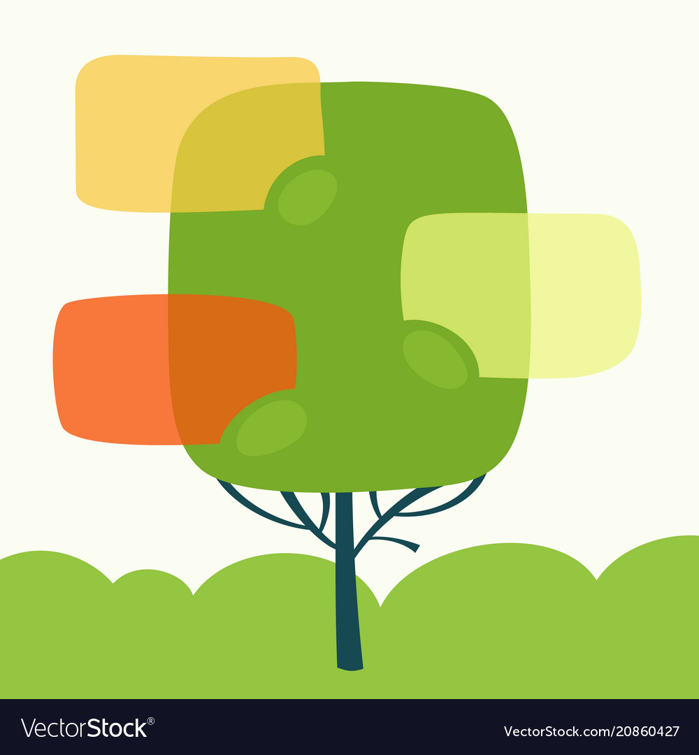 Set speech bubble with tree Royalty Free Vector Image