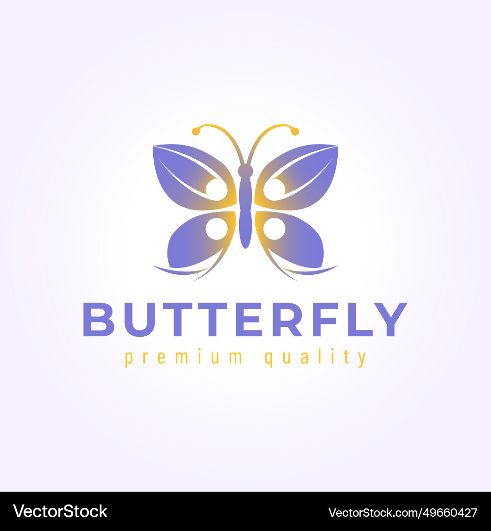 Simple butterfly logo icon design vintage Vector Image