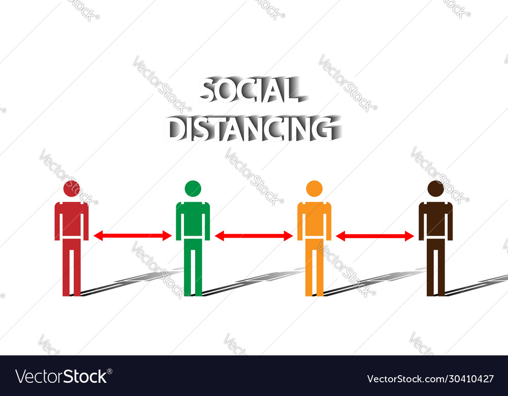 Social distancing concept people prevent covid-19 Vector Image