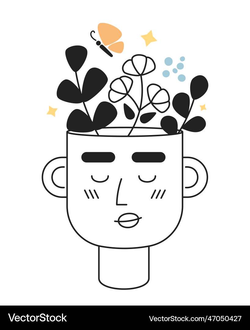 Think happy thoughts monochrome concept spot Vector Image