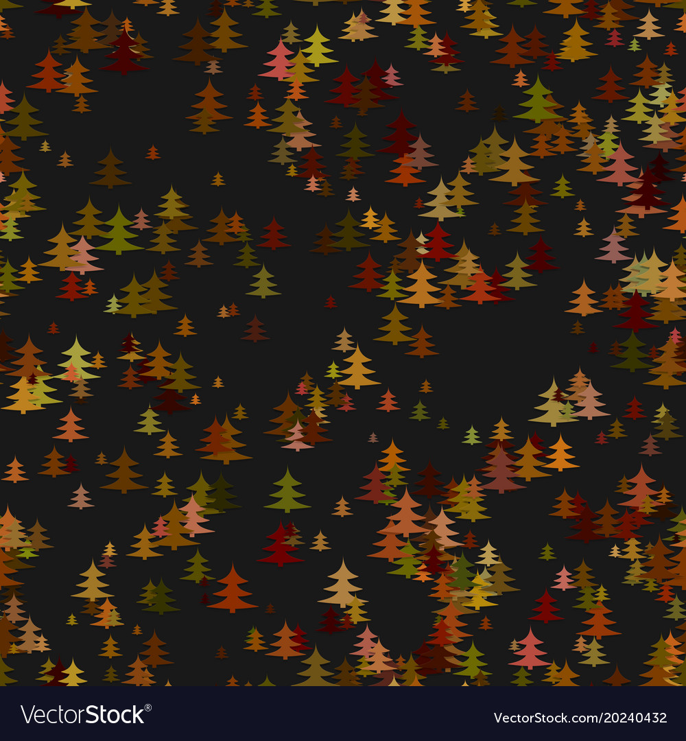 Colored random pine tree background - winter Vector Image
