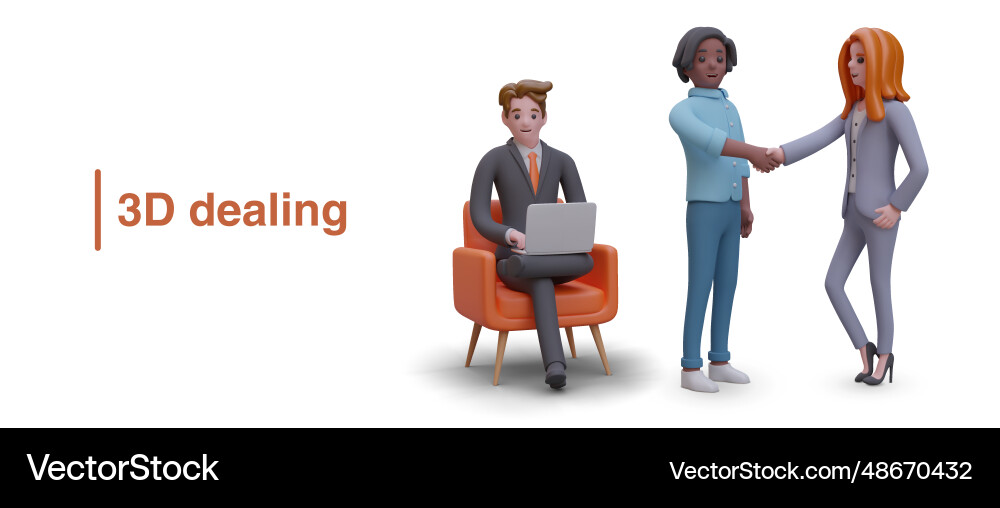 Dealing conclusion of agreement business project Vector Image