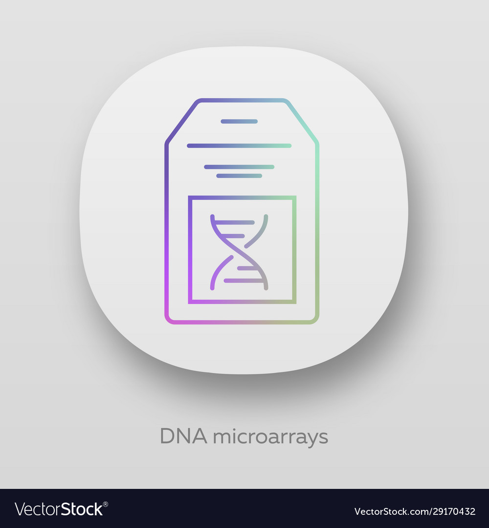 Dna microarray app icon chip microscopic Vector Image