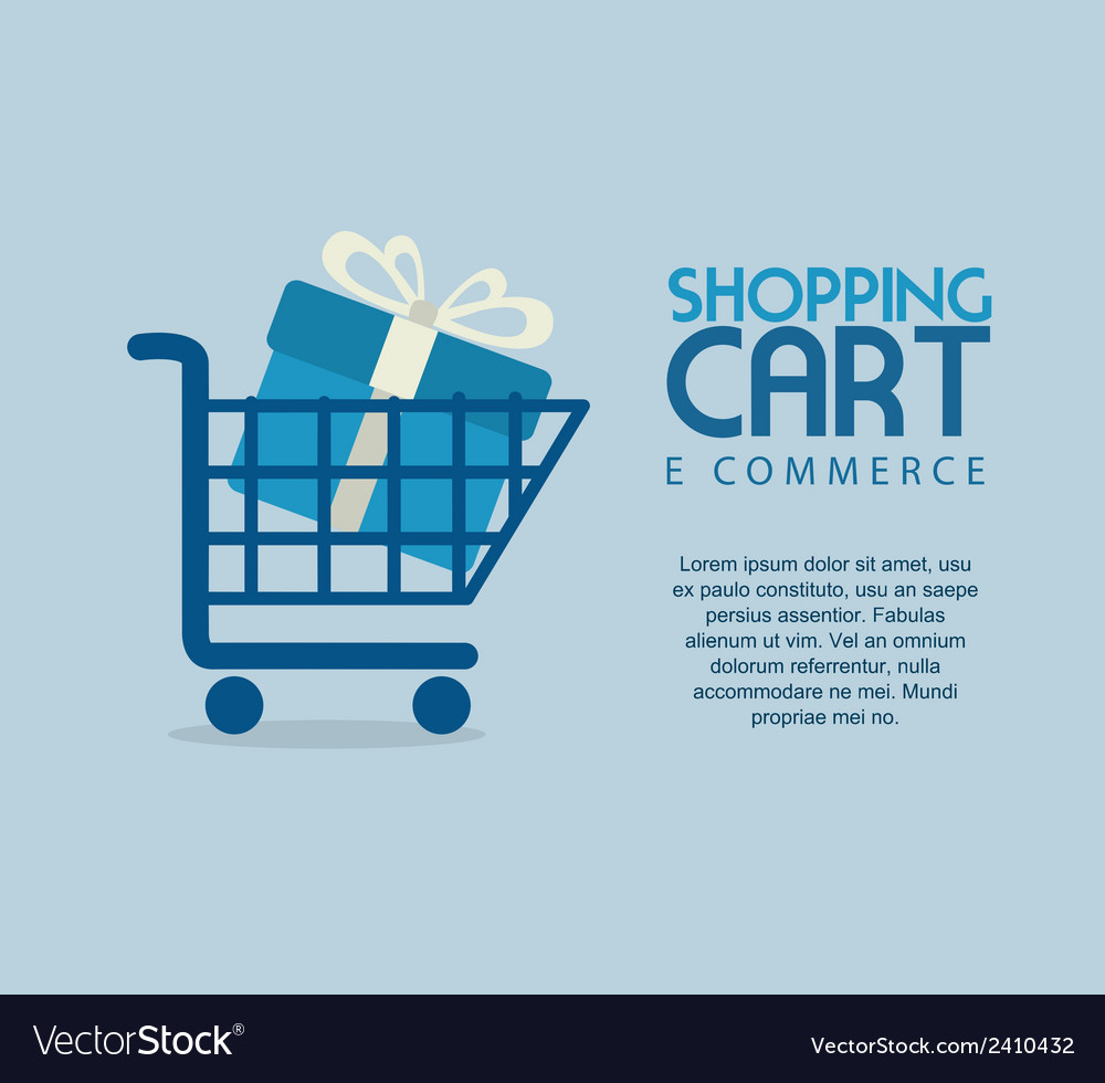 Ecommerce design over blue background Royalty Free Vector