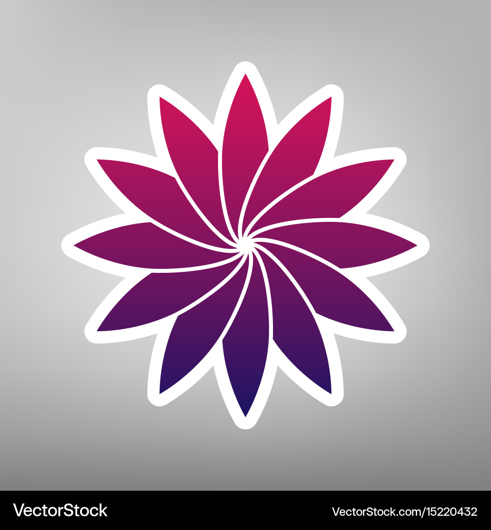 Flower sign purple gradient icon on white Vector Image