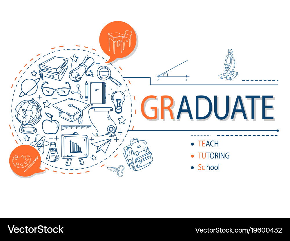 Graduate icons collection for education Royalty Free Vector