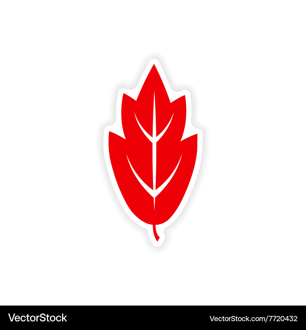 Icon sticker realistic design on paper leaves Vector Image
