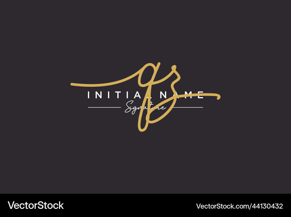 Initial qz signature logo template hand drawn Vector Image