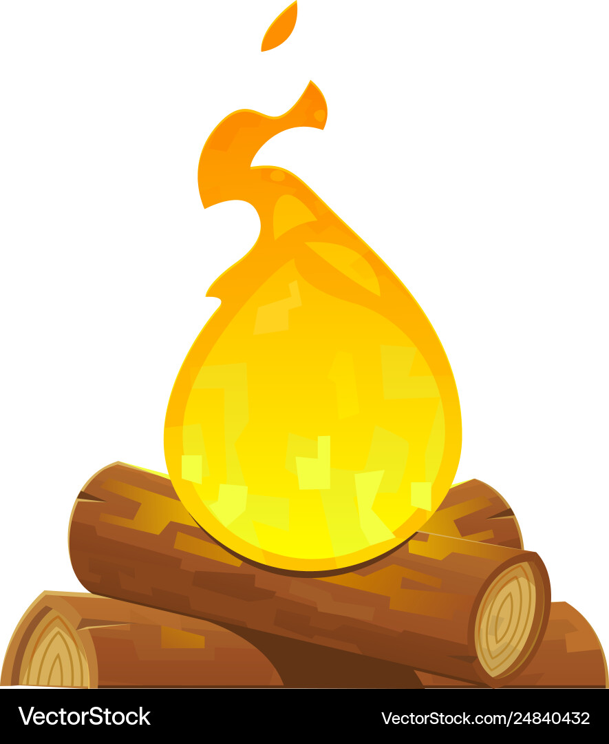 Isolated cartoon camp bonfire on white background Vector Image