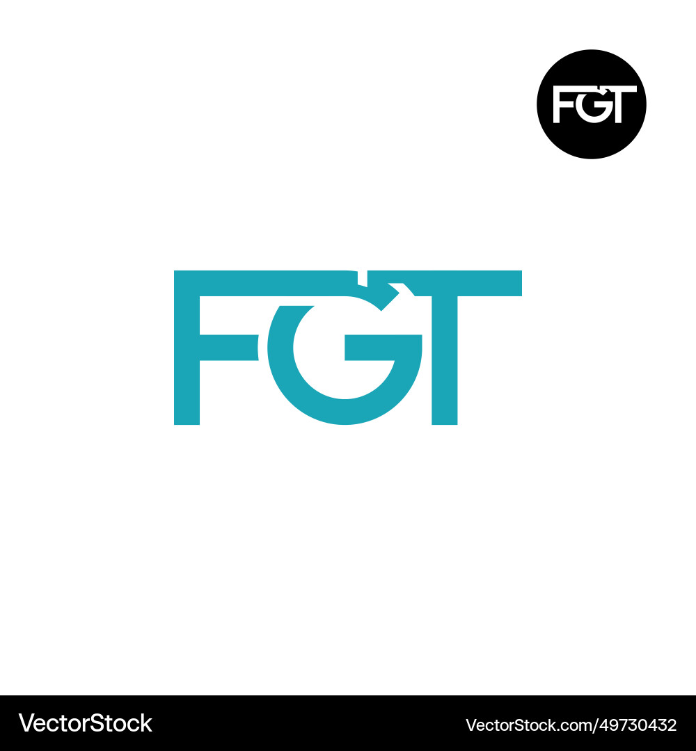 Letter fgt monogram logo design Royalty Free Vector Image
