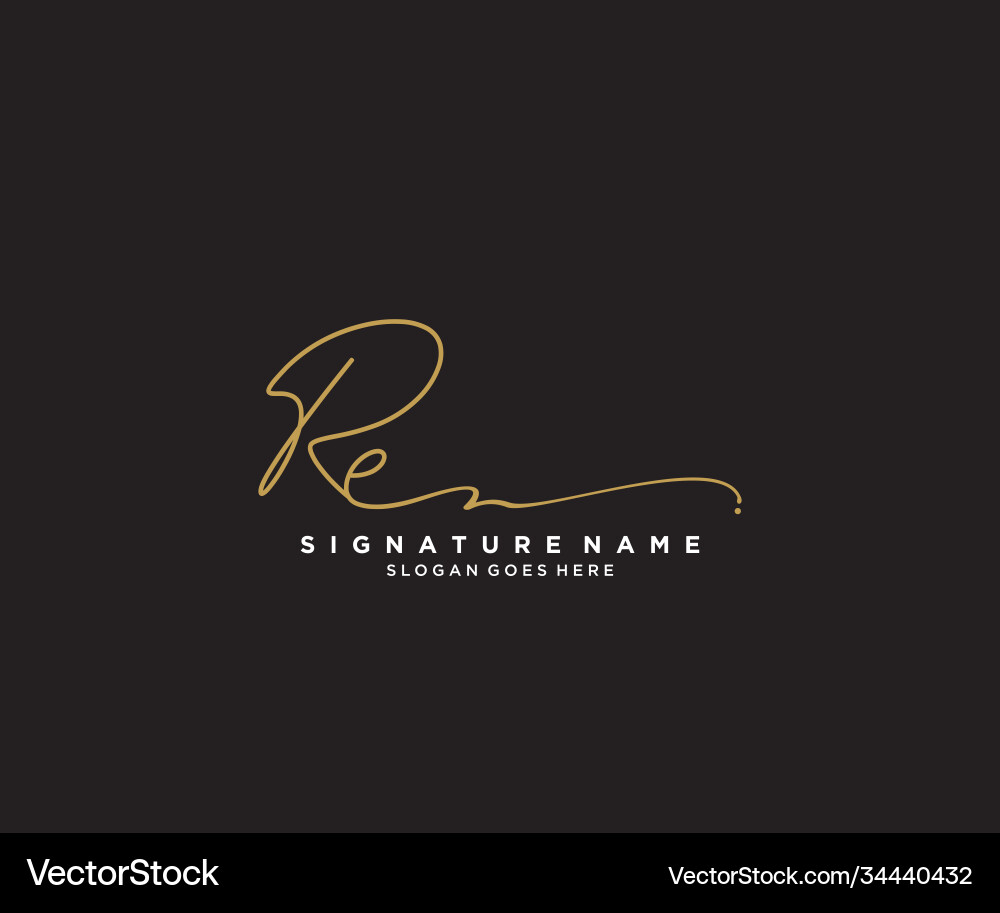 Letter re signature logo template Royalty Free Vector Image