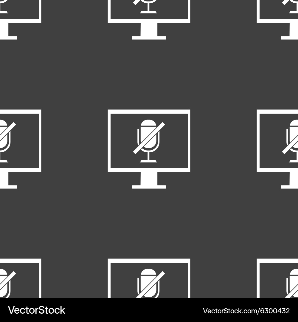 No microphone sign icon speaker symbol seamless Vector Image