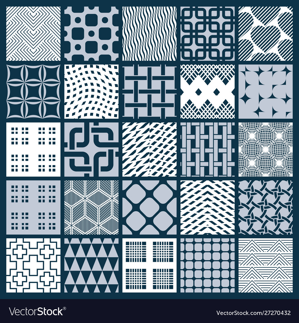 Set Endless Geometric Patterns Composed Royalty Free Vector