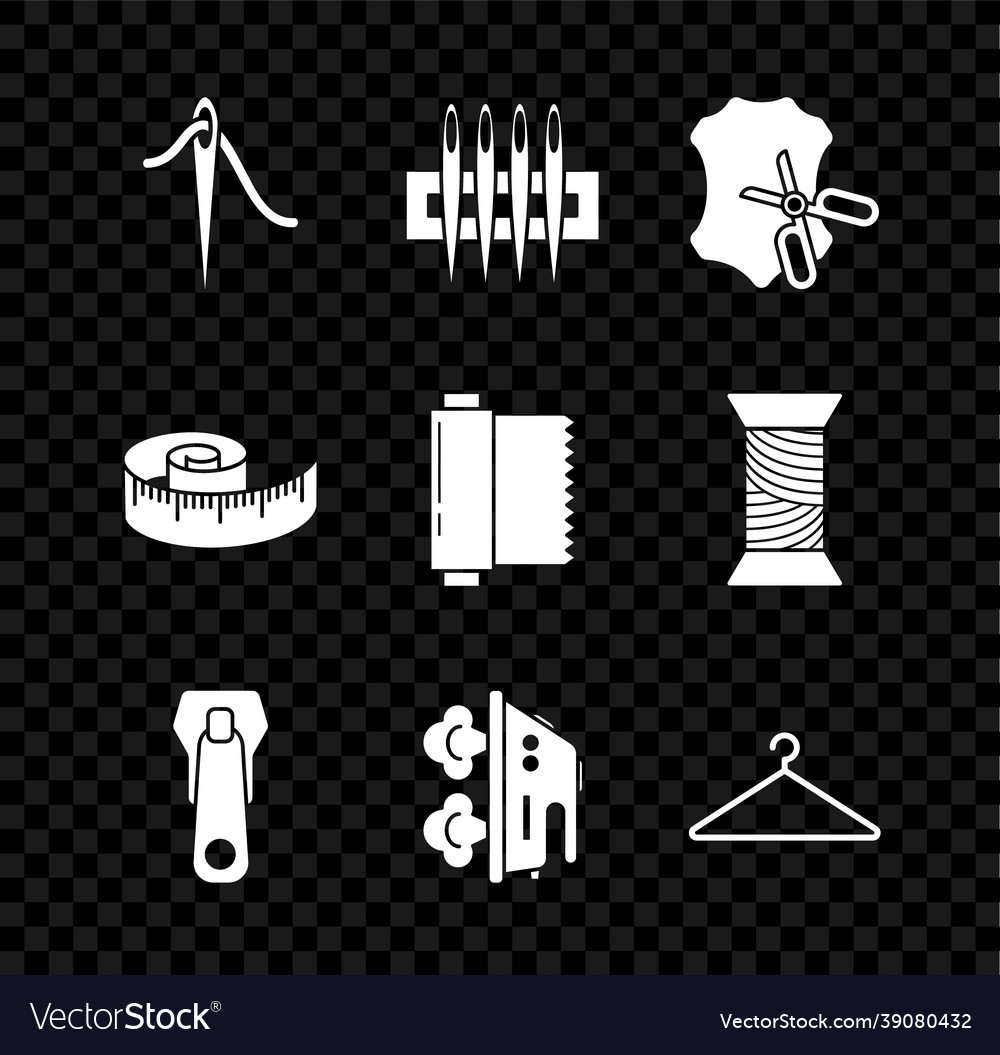 Set needle for sewing with thread scissors Vector Image