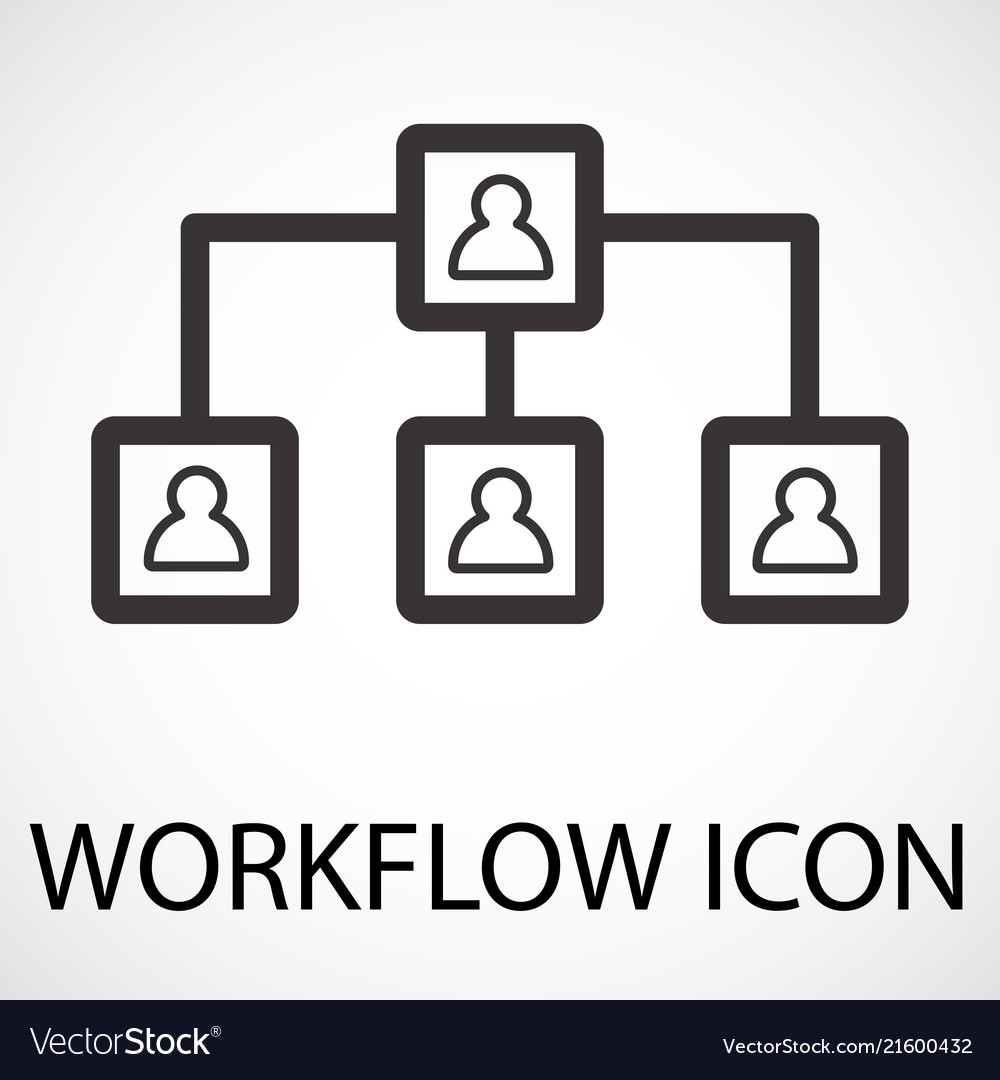 Simple workflow line art icon Royalty Free Vector Image