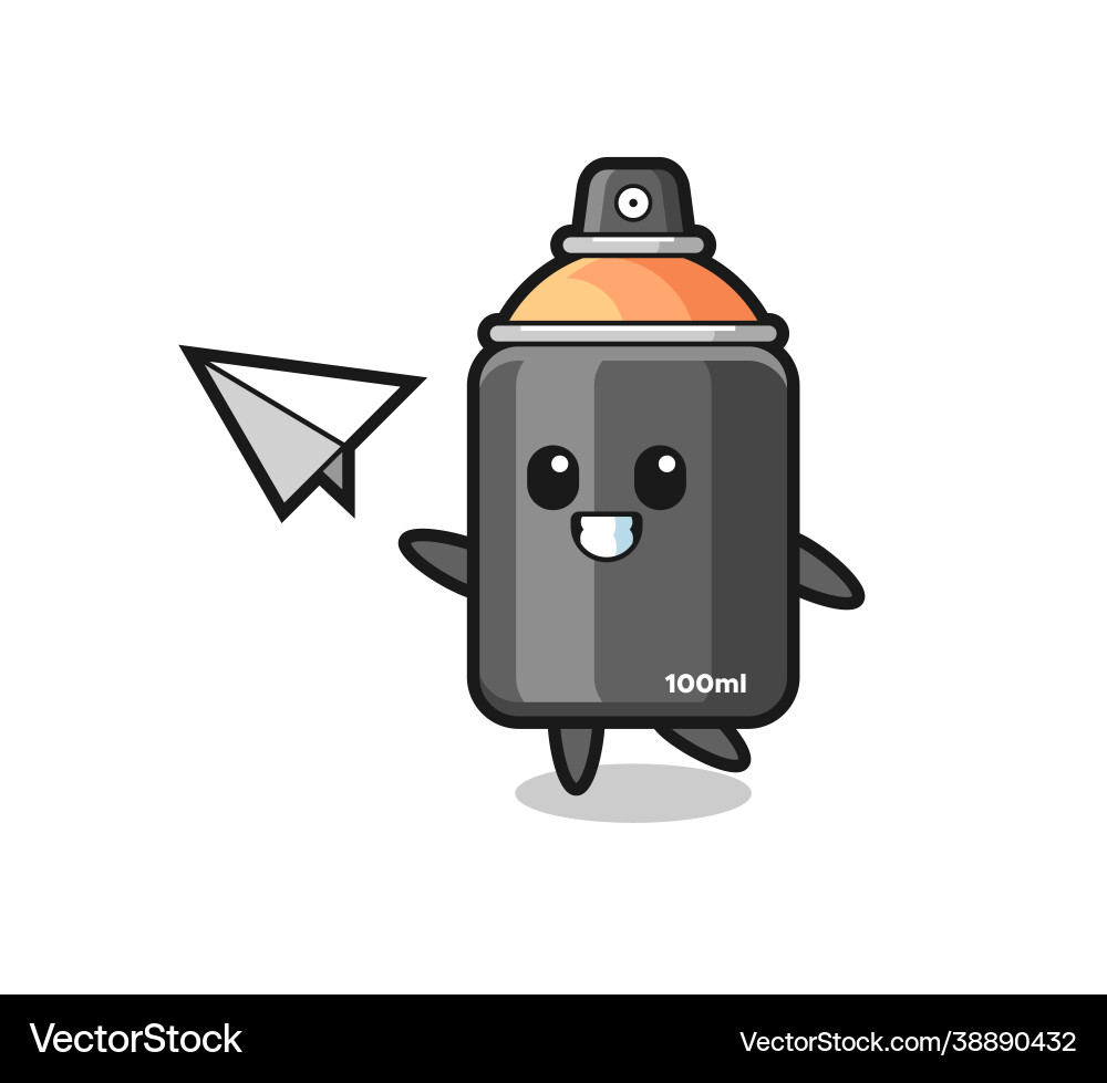 Spray paint cartoon character throwing paper Vector Image