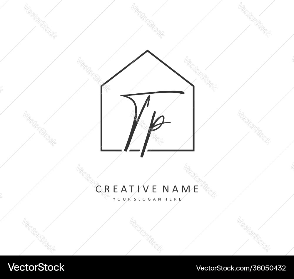 Tp initial letter handwriting and signature logo Vector Image