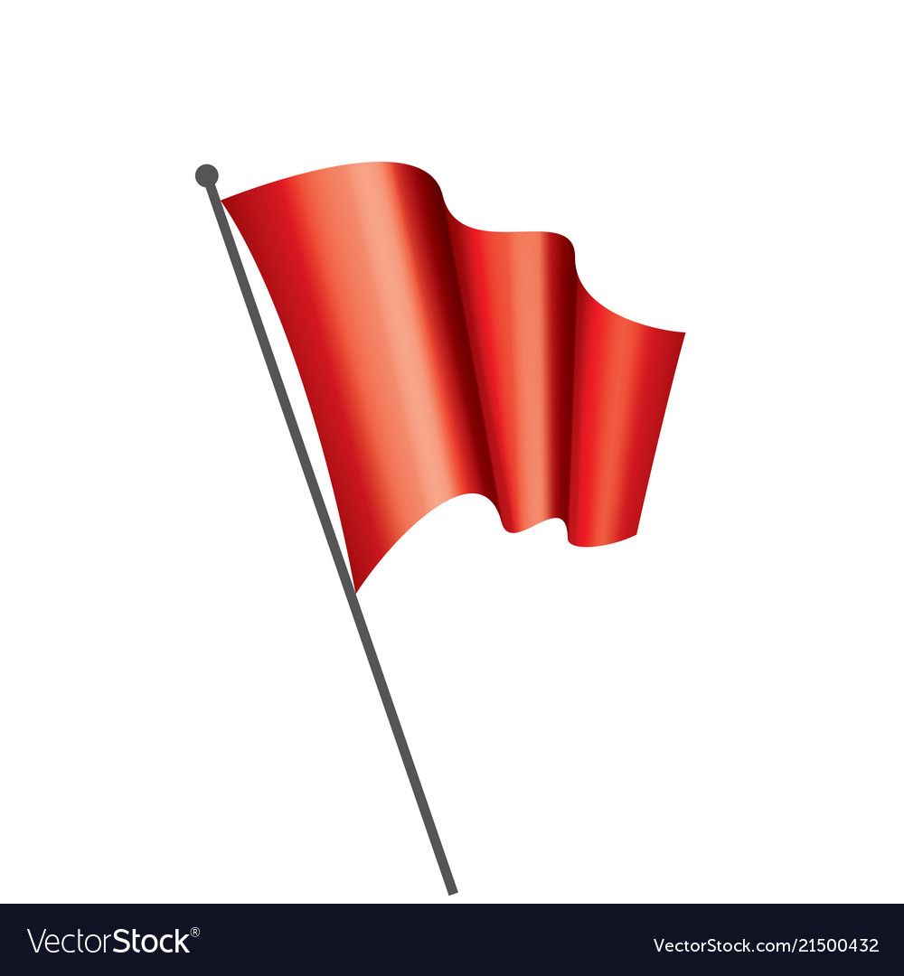 Waving the red flag on a white background Vector Image