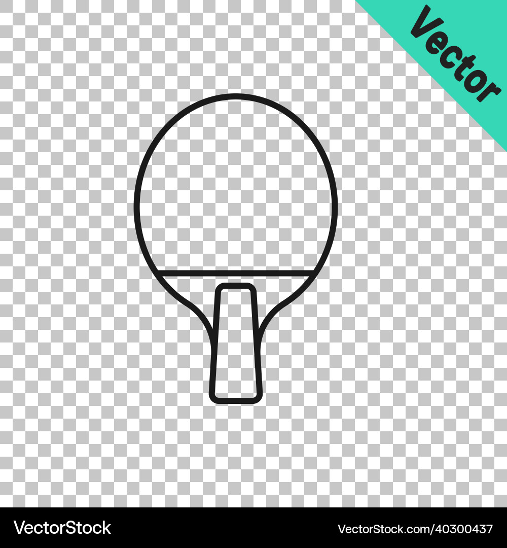 Black line racket for playing table tennis icon Vector Image