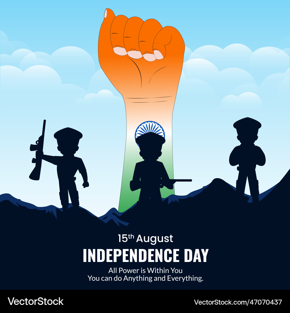 Celebrating 15 august independence day banner Vector Image