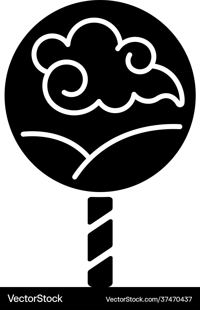 Chinese ancient fan black glyph icon Royalty Free Vector