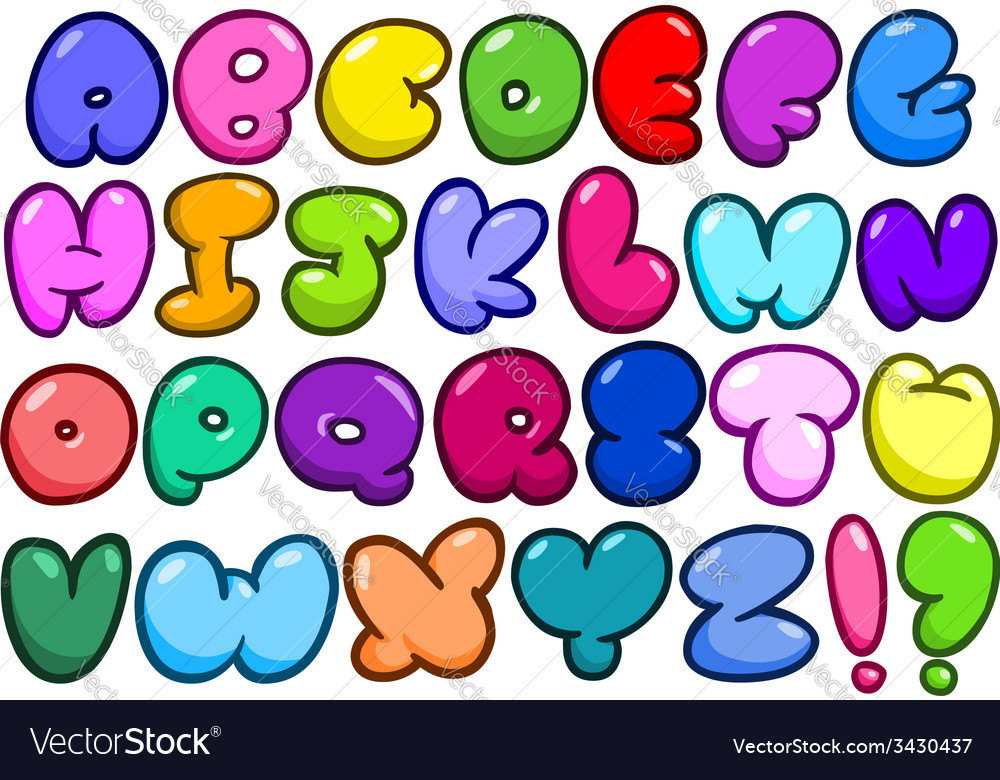 Comic Bubble Alphabet Royalty Free Vector Image