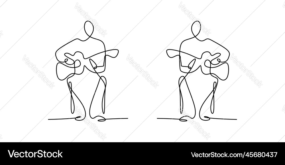 Continuous line drawing of two people playing Vector Image