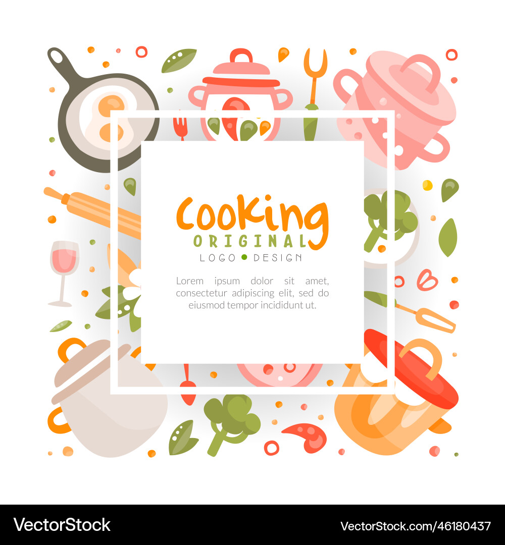 Cooking school logo template culinary class food Vector Image