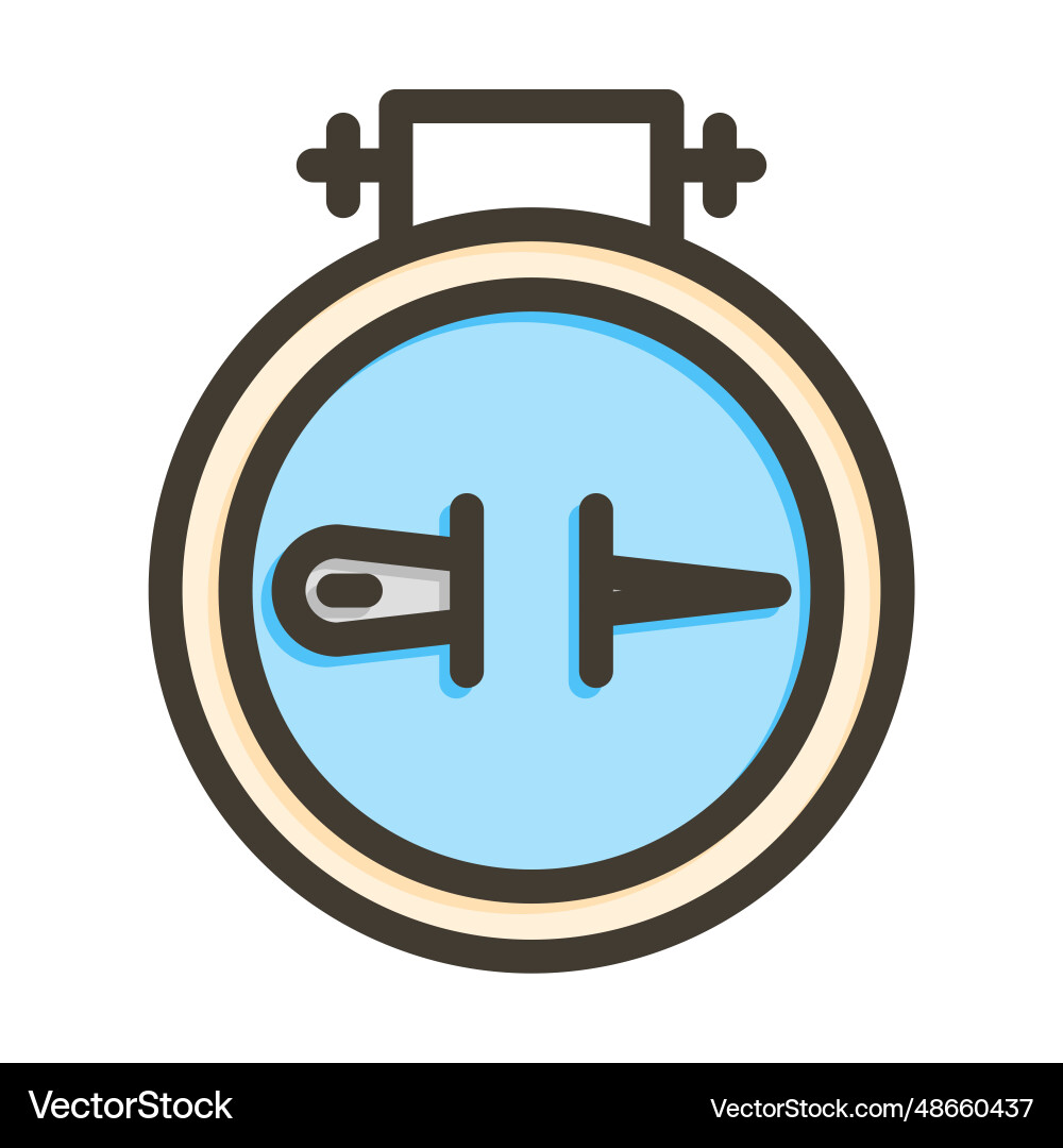 Embroidery thick line filled colors icon Vector Image