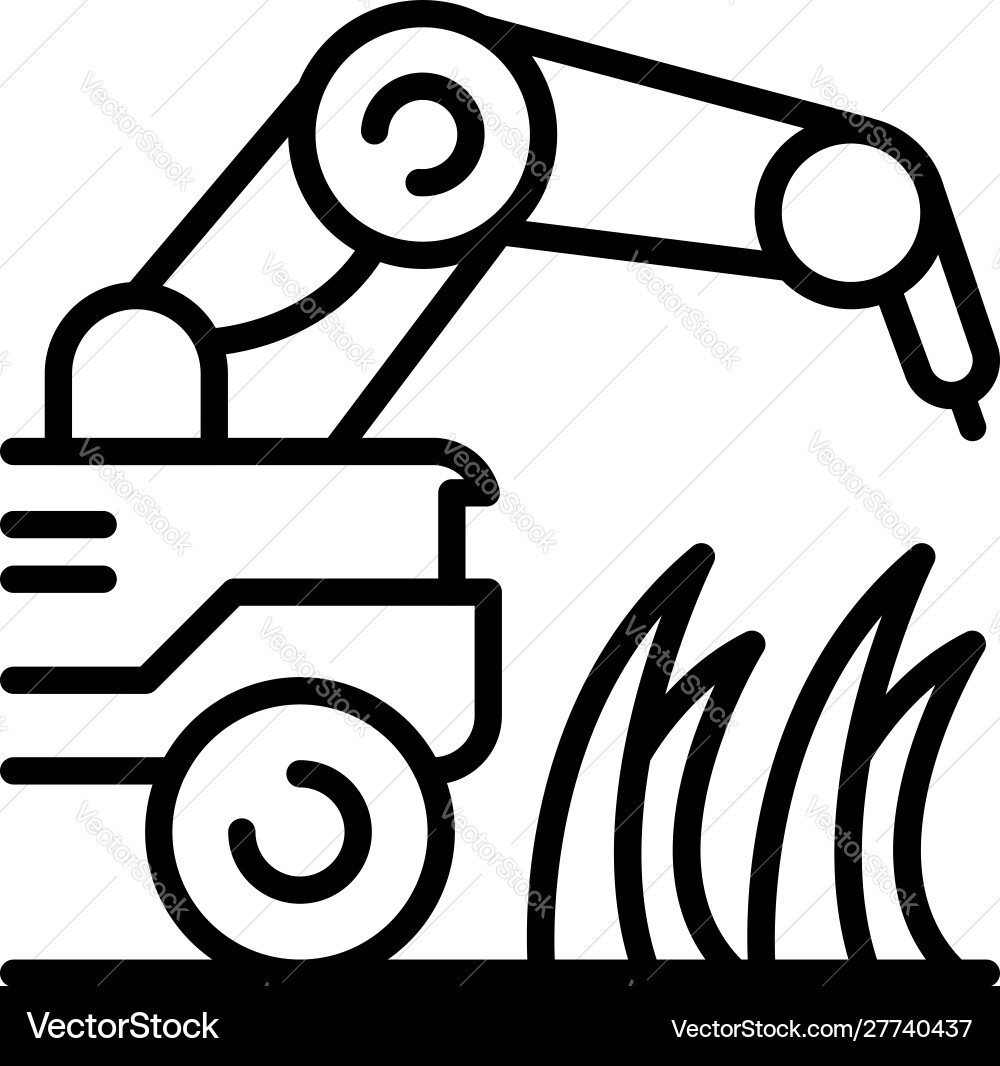 Farm plant machine icon outline style Royalty Free Vector