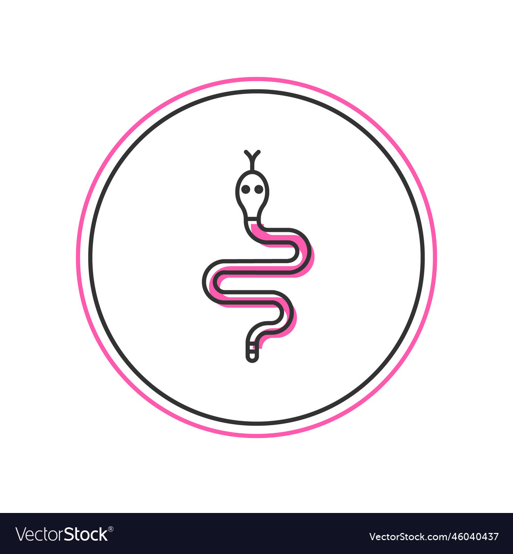 Filled outline snake icon isolated on white Vector Image