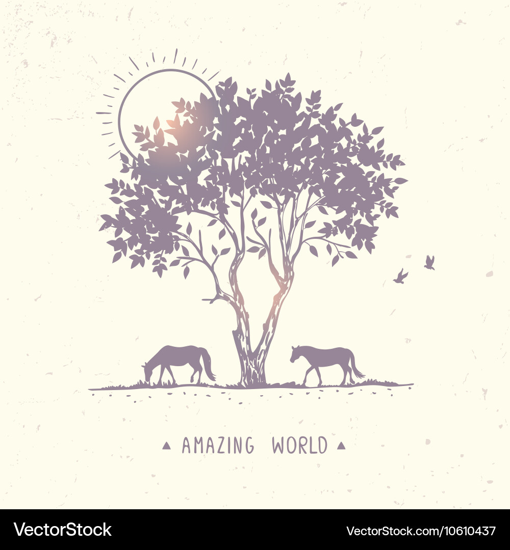 Tree Drawing Horse