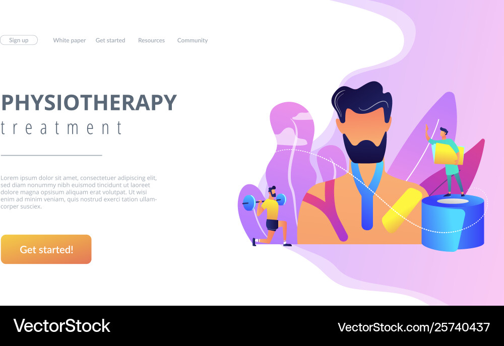 Kinesiology taping concept landing page Royalty Free Vector