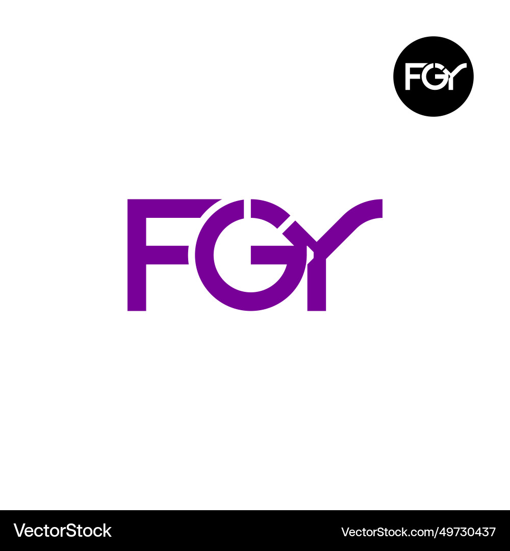Letter fgy monogram logo design Royalty Free Vector Image