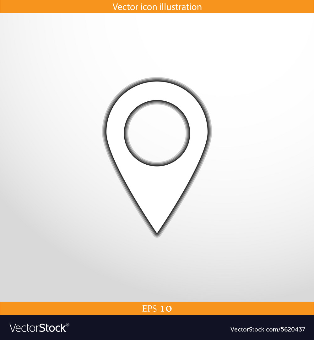 Map pointer web flat icon Royalty Free Vector Image