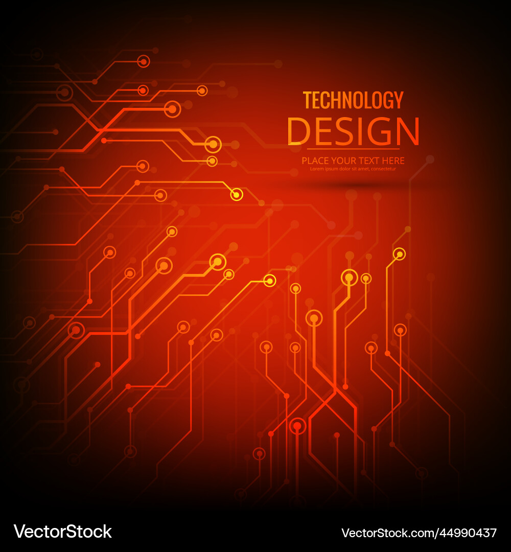 Modern technology red background Royalty Free Vector Image