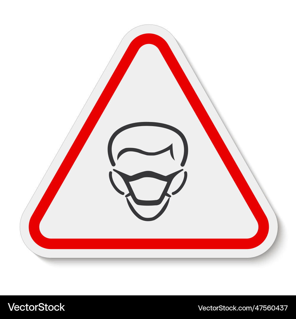 Ppe iconwear mask symbol sign isolate on white Vector Image
