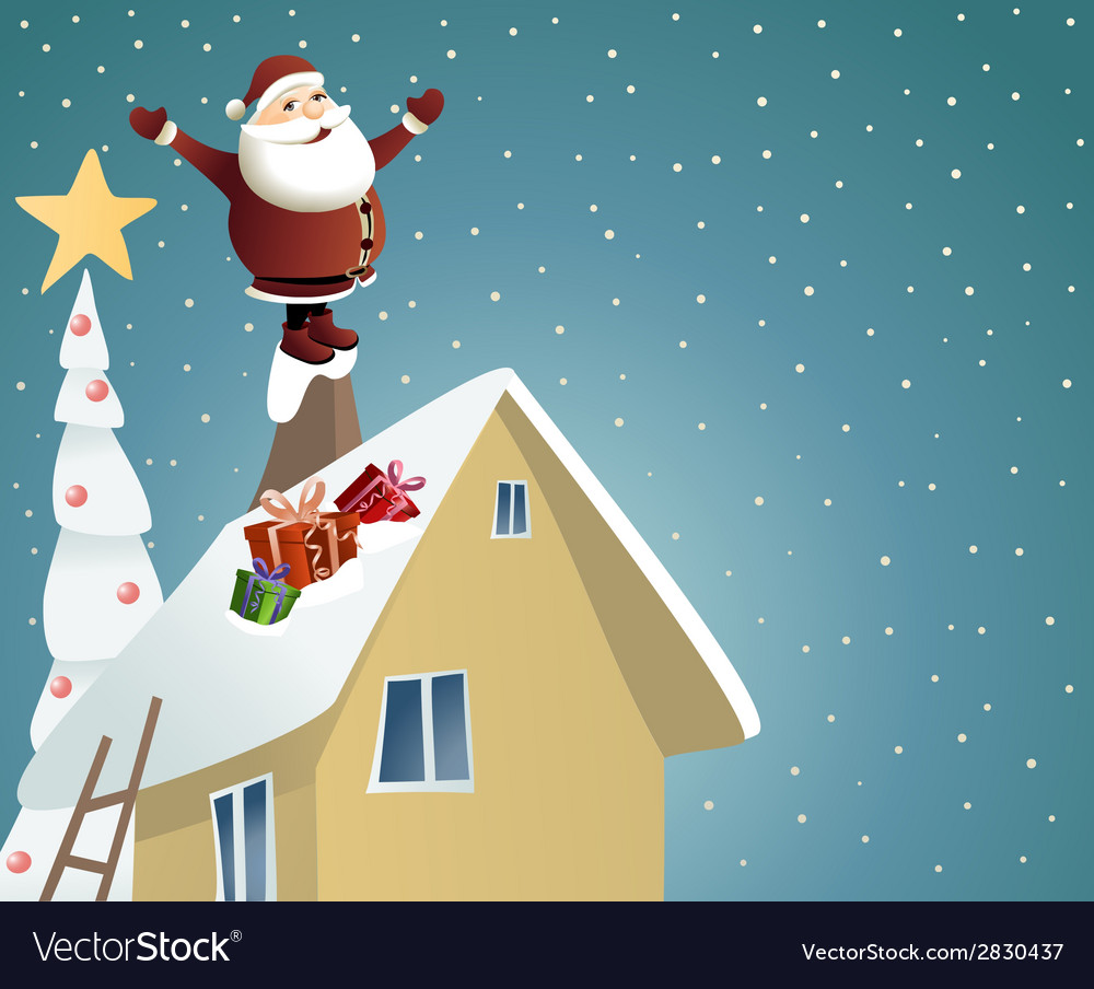 Santa claus delivering gifts Royalty Free Vector Image