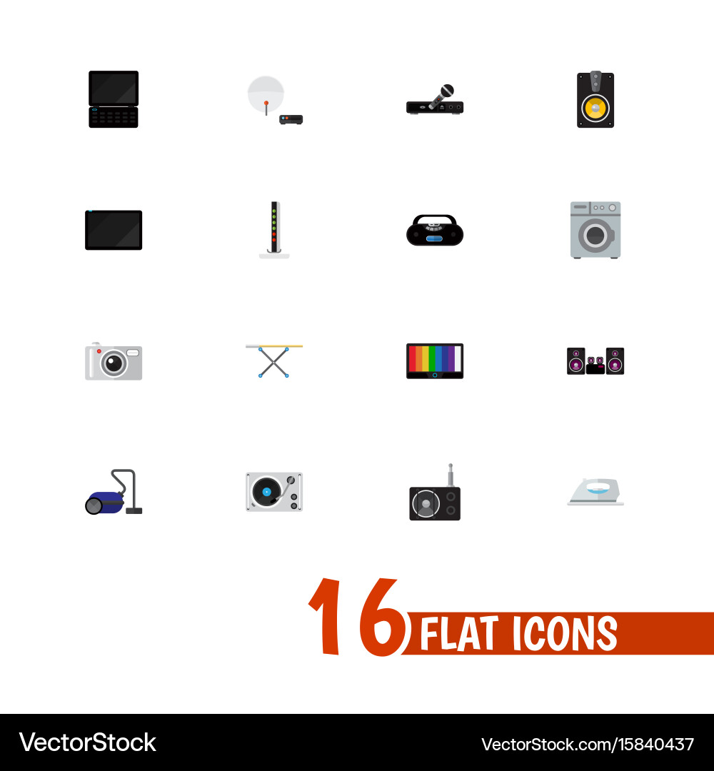 Set of 16 editable tech icons includes symbols Vector Image