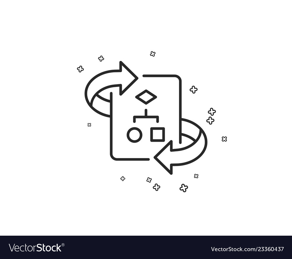 Technical algorithm line icon project Royalty Free Vector Technical algorithm line icon project Royalty Free Vector