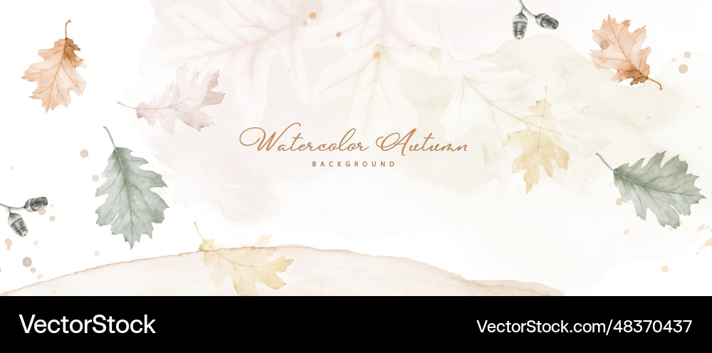 Watercolor abstract art background autumn Vector Image