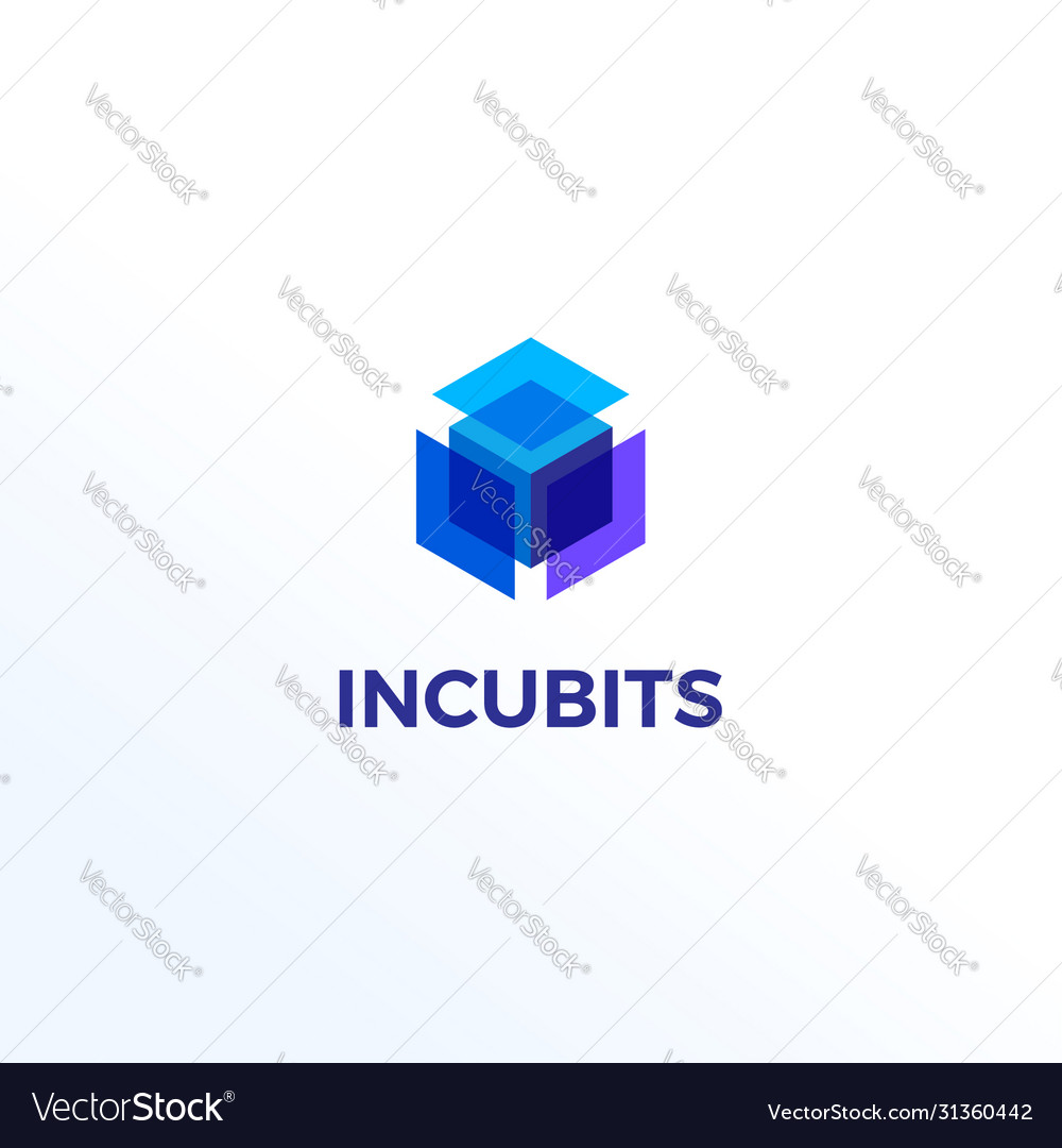 Abstract cube shape logo design template Vector Image