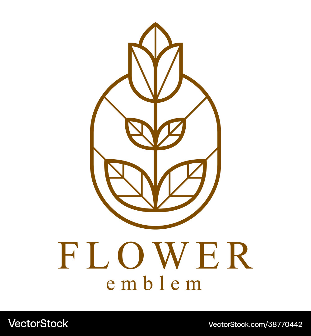 Beautiful geometric flower logo linear design Vector Image