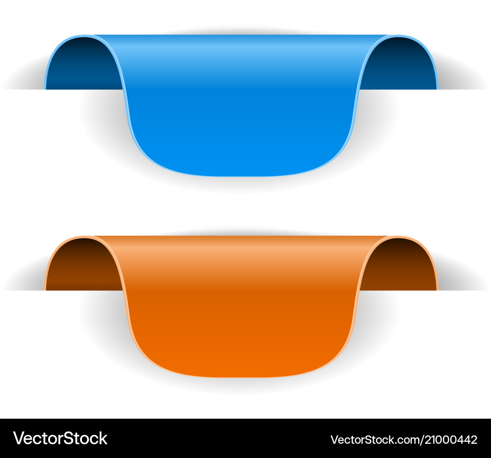 Blue and orange tag sticker 3d labels Royalty Free Vector