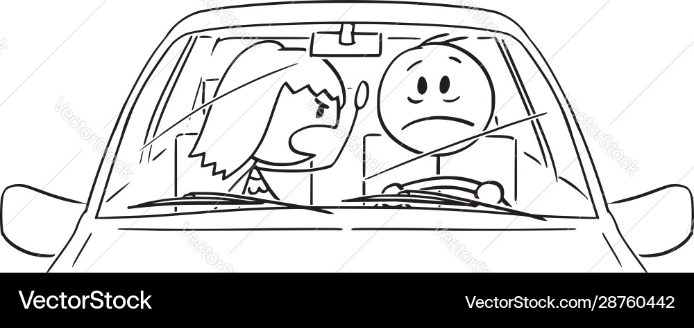 Cartoon unhappy or stressed man or driver Vector Image