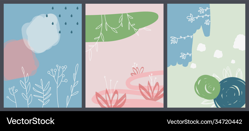 Collection hand drawn posters Royalty Free Vector Image