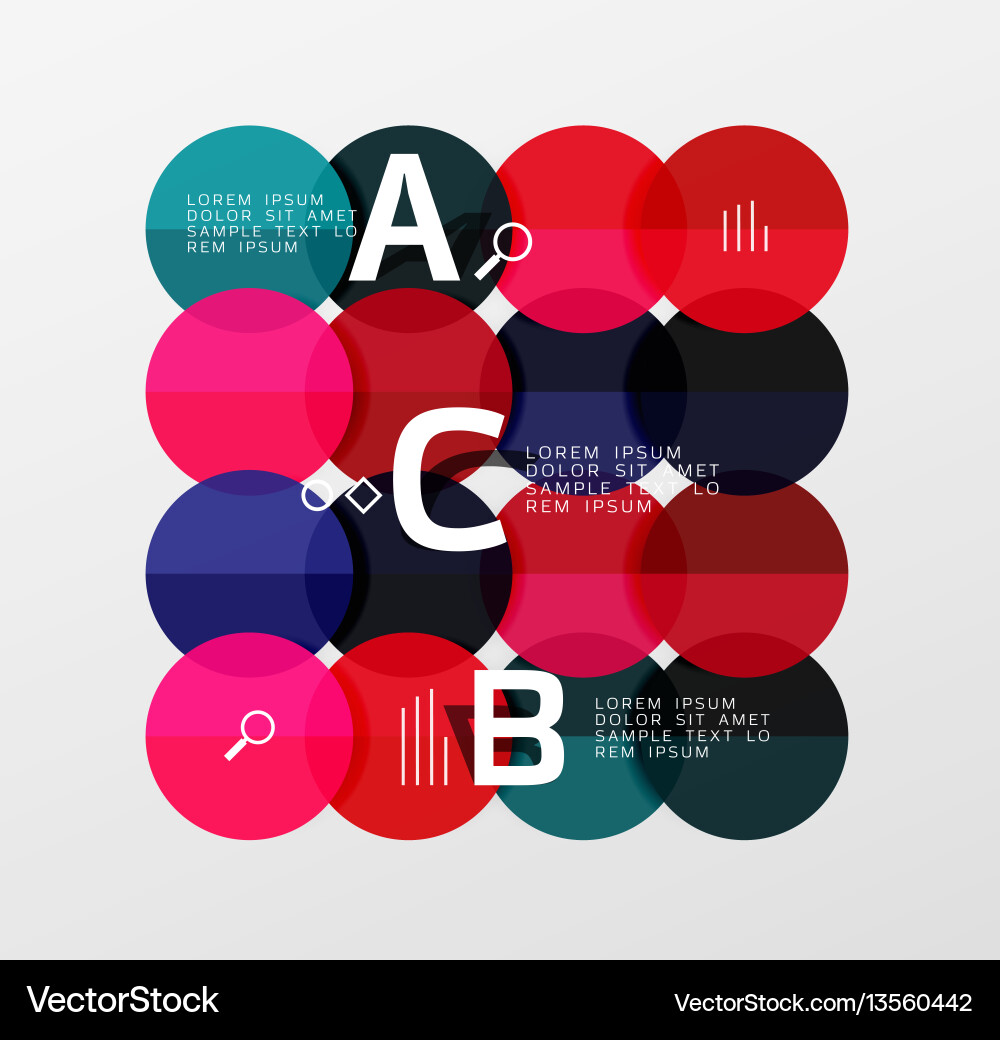 Colorful glossy circle infographics Royalty Free Vector