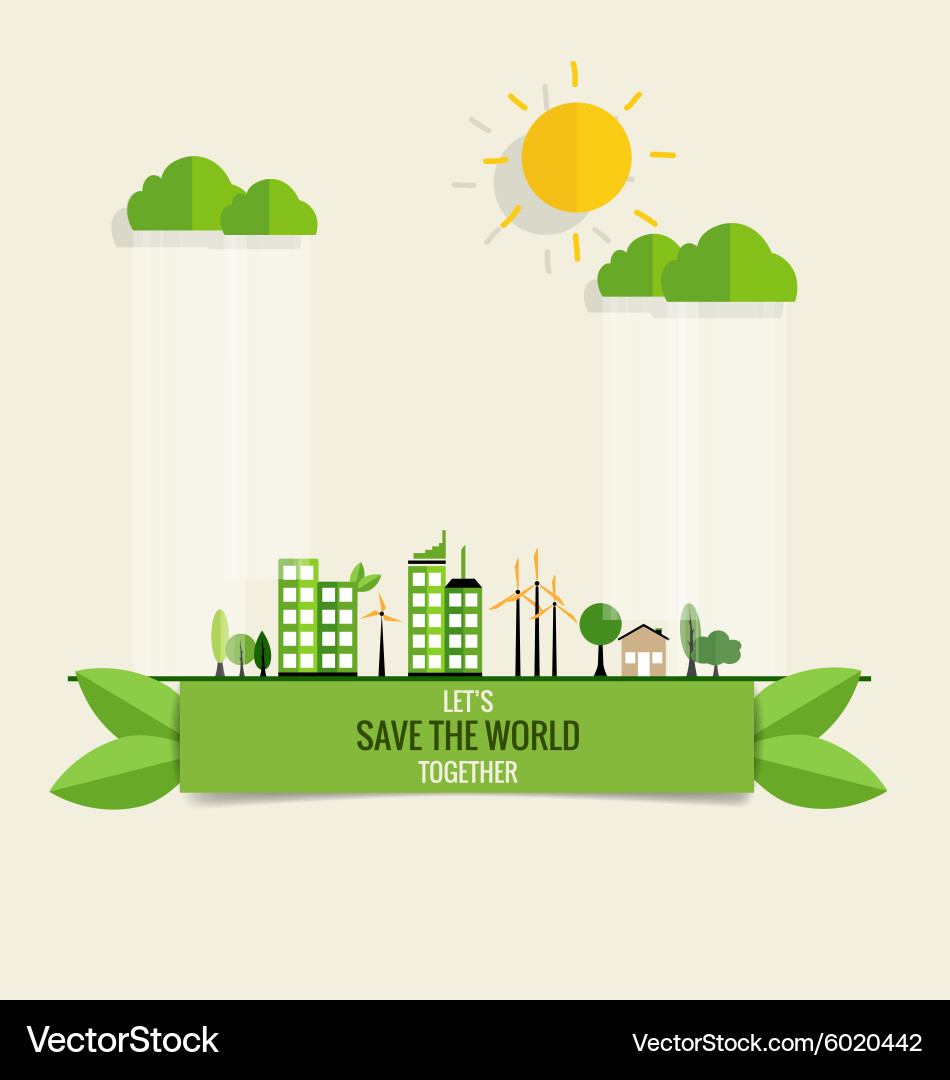 Green city Royalty Free Vector Image - VectorStock