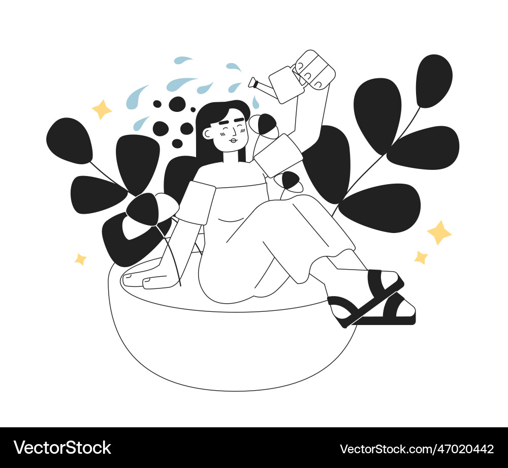 Help yourself grow monochrome concept spot Vector Image