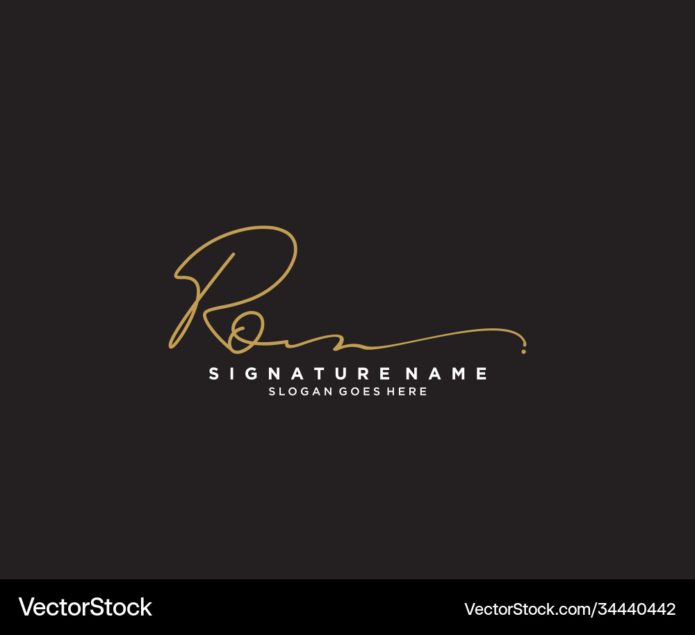 Letter ro signature logo template Royalty Free Vector Image
